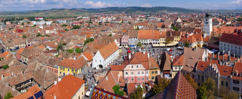 Medieval Sibiu Town in Romania Stock Image - Image of construction ...