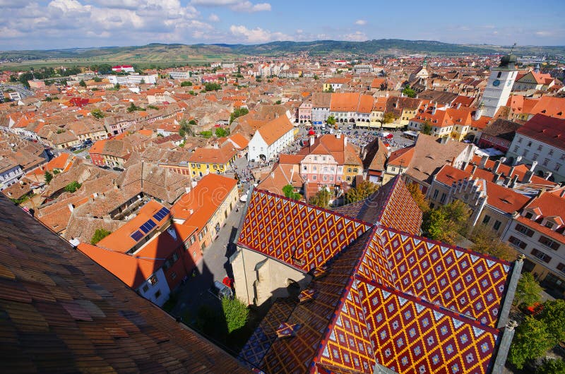 Sibiu old town stock photo. Image of architecture, horizon - 22727276