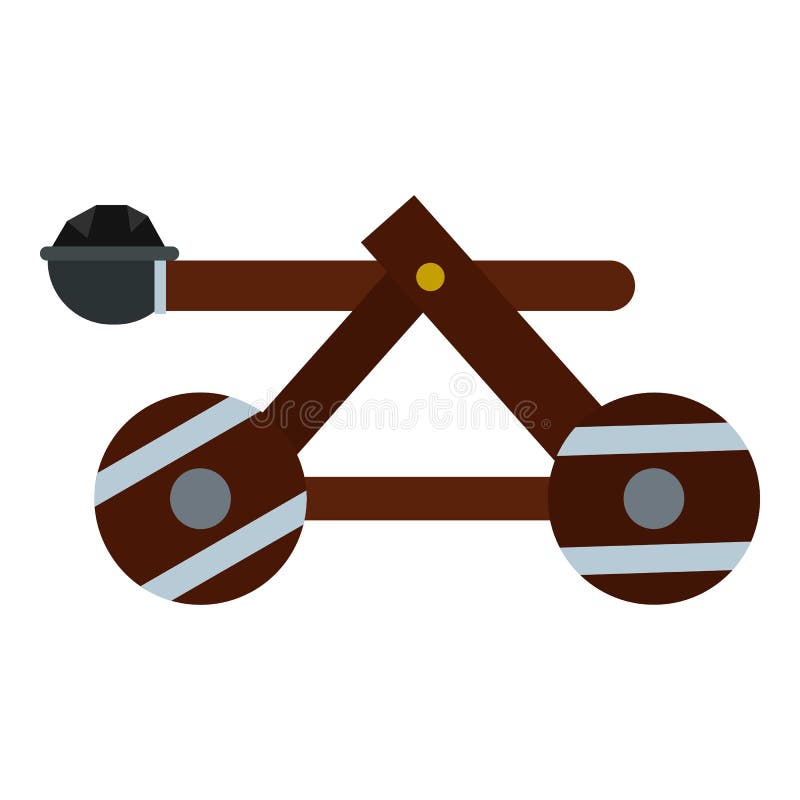 Medieval Siege Catapult Icon, Flat Style Stock Illustration ...