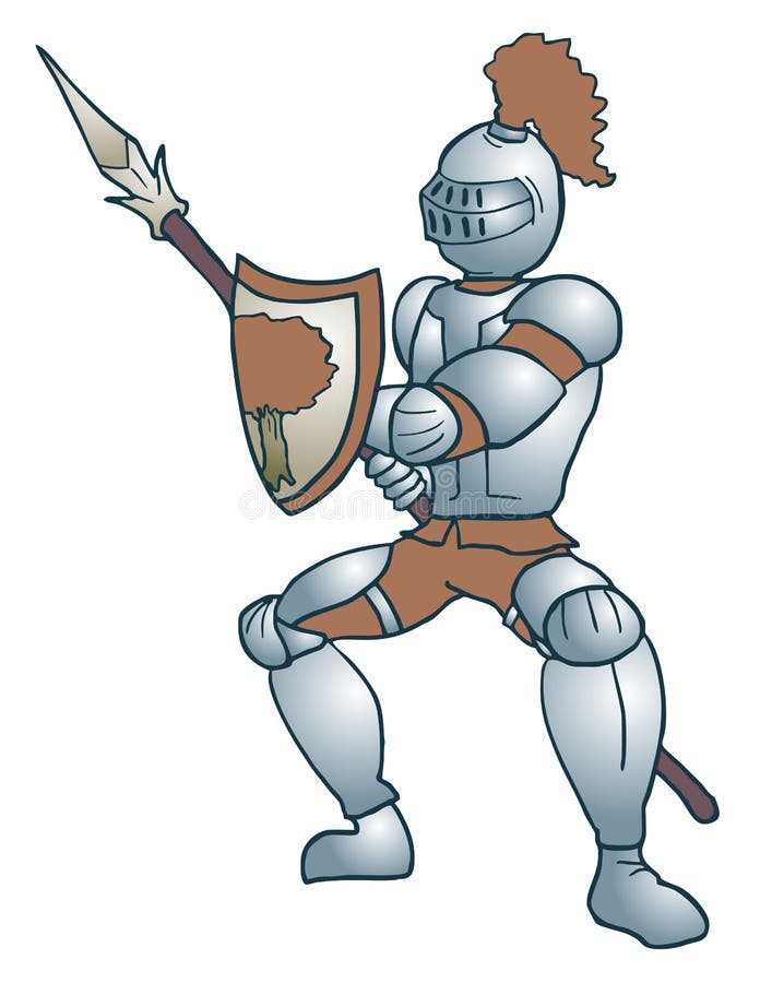 Medieval soldier stock vector. Illustration of spear - 39979571