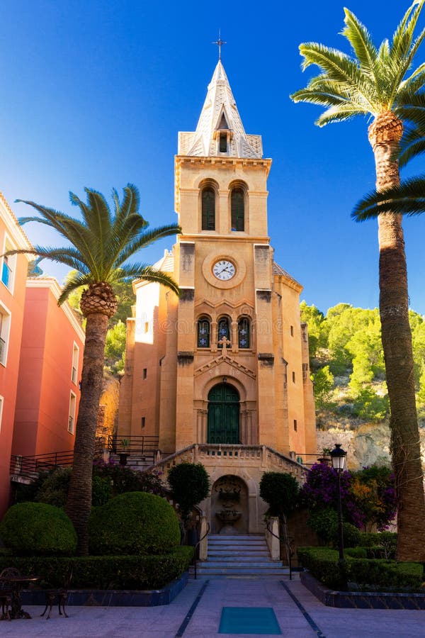 Medieval Spanish Church at Sunset Stock Photo - Image of attraction ...