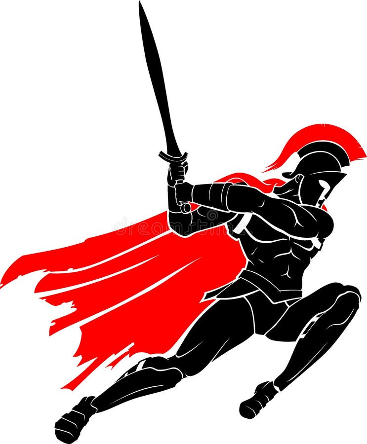 Medieval Spartan Leap Attack Stock Vector - Illustration of charge ...