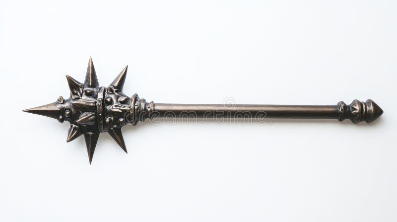 A Medieval Spiked Mace on a White Backdrop Stock Illustration ...