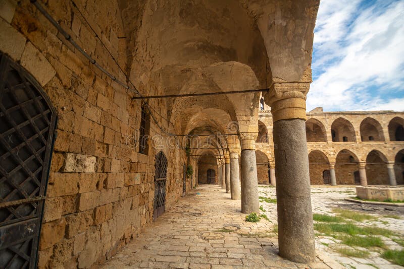 Medieval Square Building with a Courtyard and Many Arches Stock Image ...