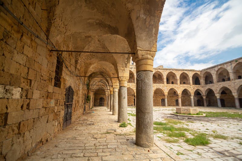 Medieval Square Building with a Courtyard and Many Arches Stock Image ...