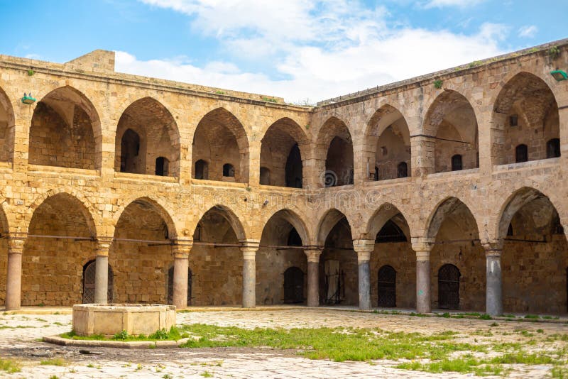 Medieval Square Building with a Courtyard and Many Arches Stock Image ...