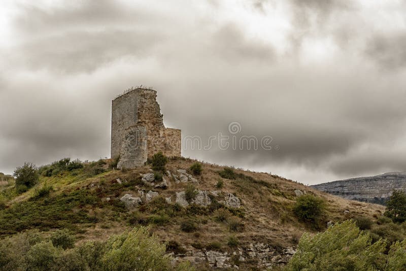 Medieval Square Tower of Ruero in Cantabria. Stock Photo - Image of ...