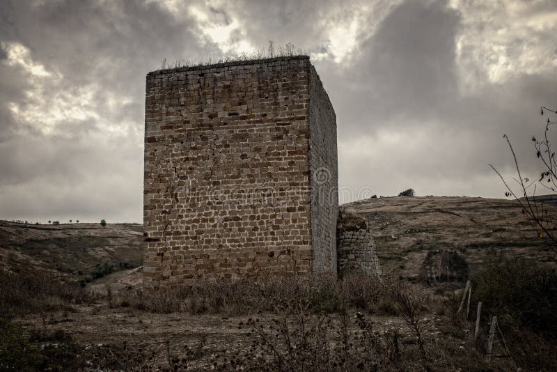 Medieval Square Tower of Ruero in Cantabria. Stock Photo - Image of ...