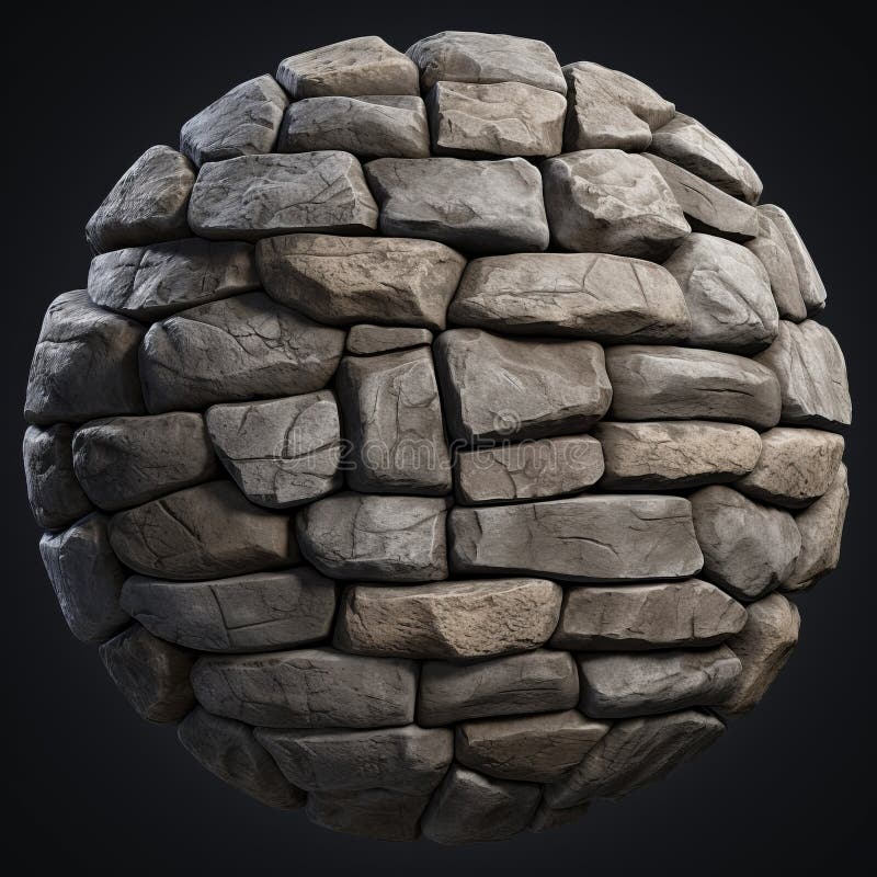 Medieval Stacked Stone Texture: Detailed and Ultra Realistic Sphere ...