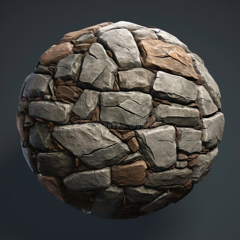 Medieval Stacked Stone Texture Model for Games Ilustração Stock ...