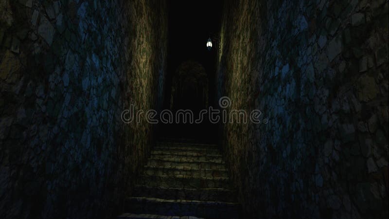 Medieval Staircase Going Up Animation. Seamless Loop. Stock Video ...