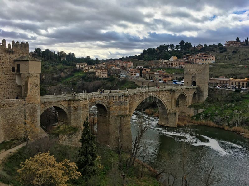Medieval Stone Bridge Over a River in Old Town Stock Photo - Image of ...