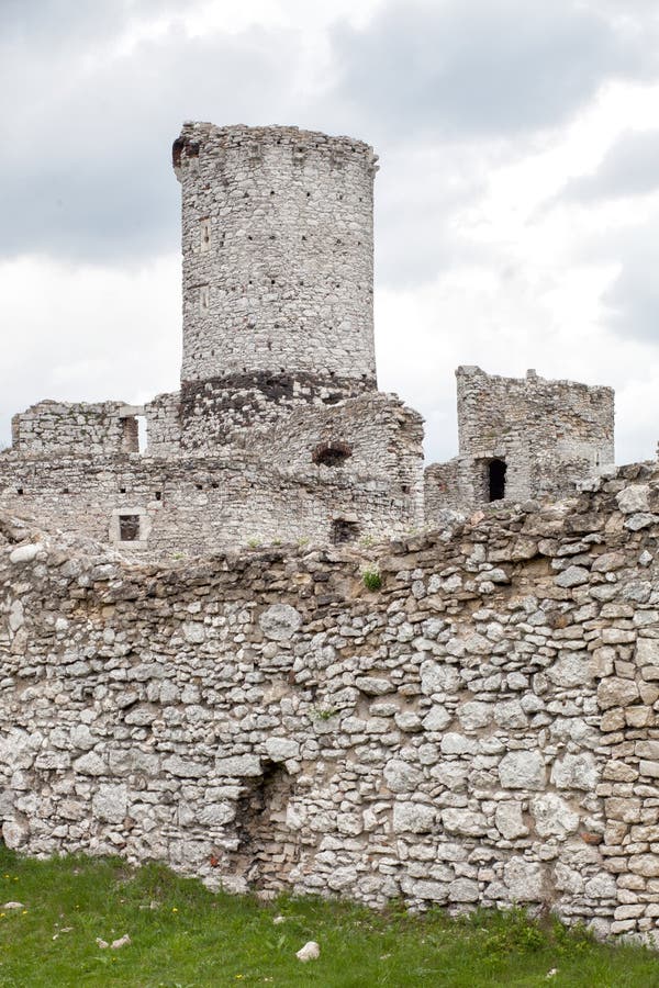 Medieval Stone Castle Ruins, Illustration Stock Photo - Image of ...