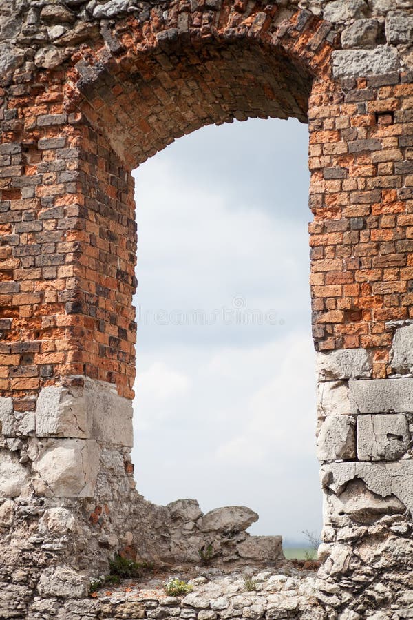 Medieval Stone Castle Ruins Window Stock Photo - Image of grunge ...