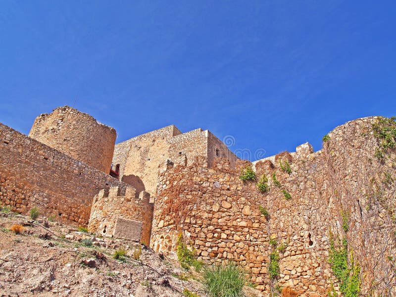 Medieval Stone Castle on Spain Stock Photo - Image of monument, towers ...