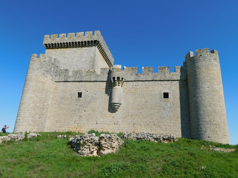 Medieval Stone Castle of Villalonso in Spain Stock Photo - Image of ...