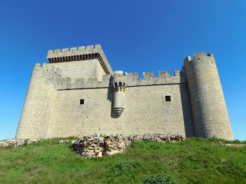 Medieval Stone Castle of Villalonso in Spain Stock Image - Image of ...