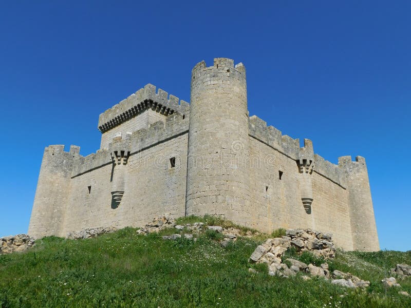 Medieval Stone Castle of Villalonso in Spain Stock Image - Image of ...