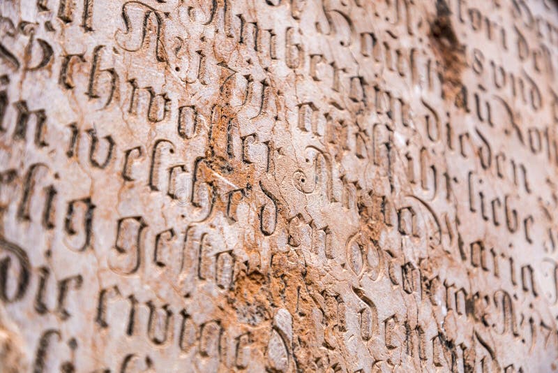 Medieval Stone Script and Carvings on the Exterior of Frauenkirche in ...