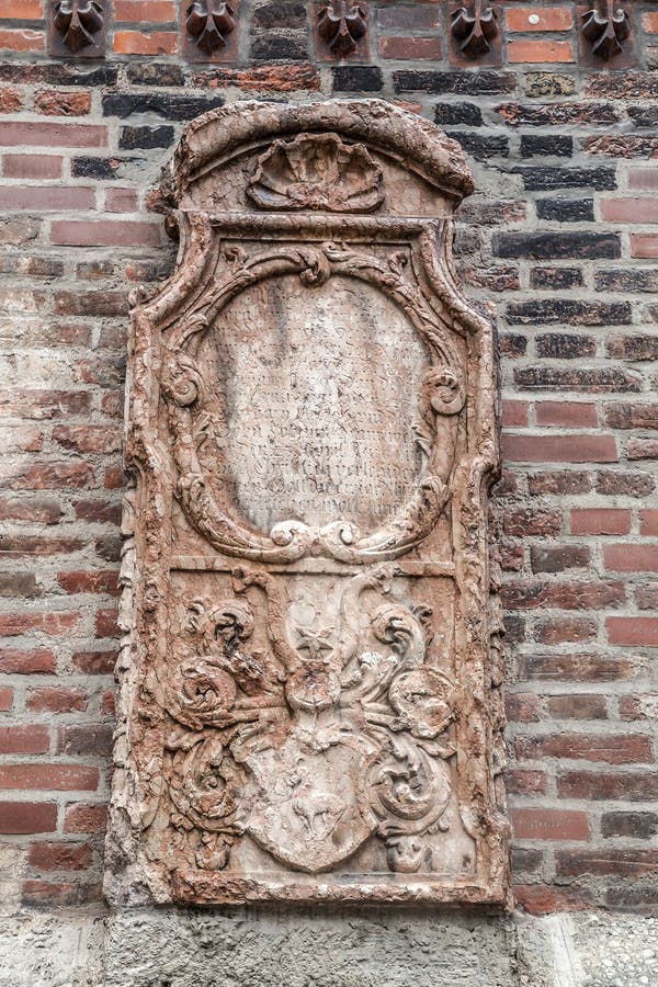 Medieval Stone Script and Carvings on the Exterior of Frauenkirche in ...