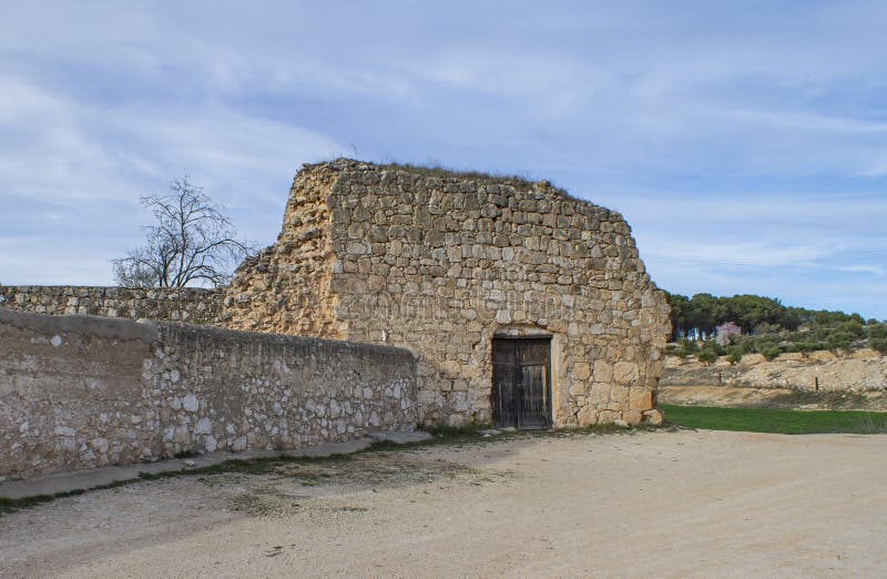 Medieval stone warehouse stock image. Image of hangar - 275949379