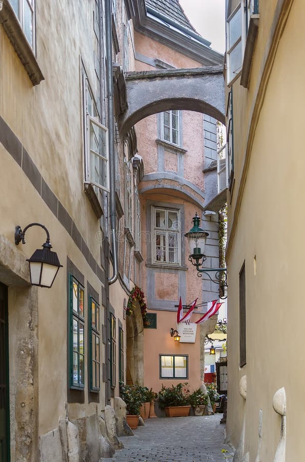 The Medieval Street in Vienna Editorial Photography - Image of austria ...