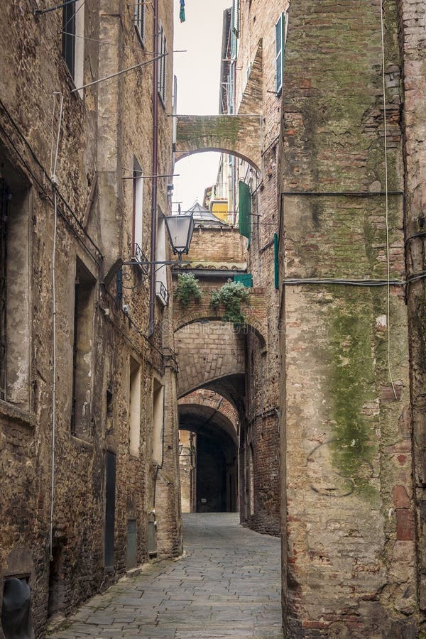 Medieval Streets and Buildings of Siena, Italy Stock Photo - Image of ...