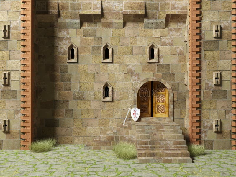 Medieval stronghold stock illustration. Illustration of fort - 56472447