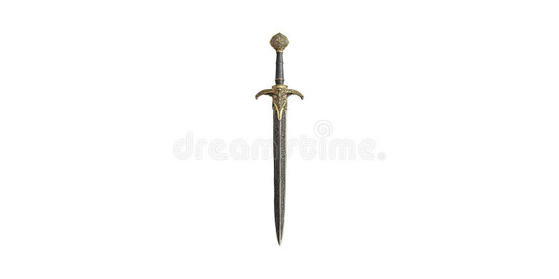 Medieval Style Decorative Sword with Intricate Patterns Isolated on ...