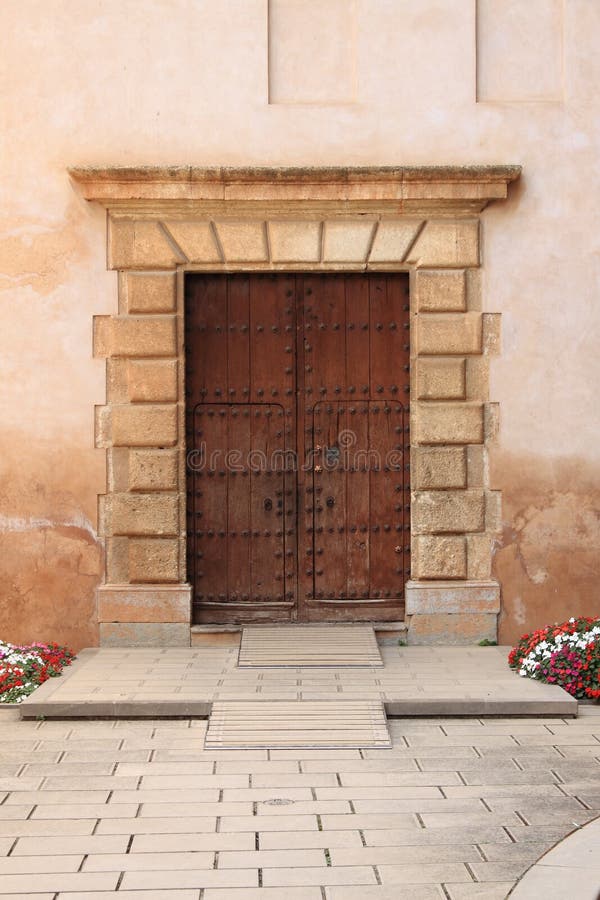 Medieval style front door stock image. Image of building - 81371509