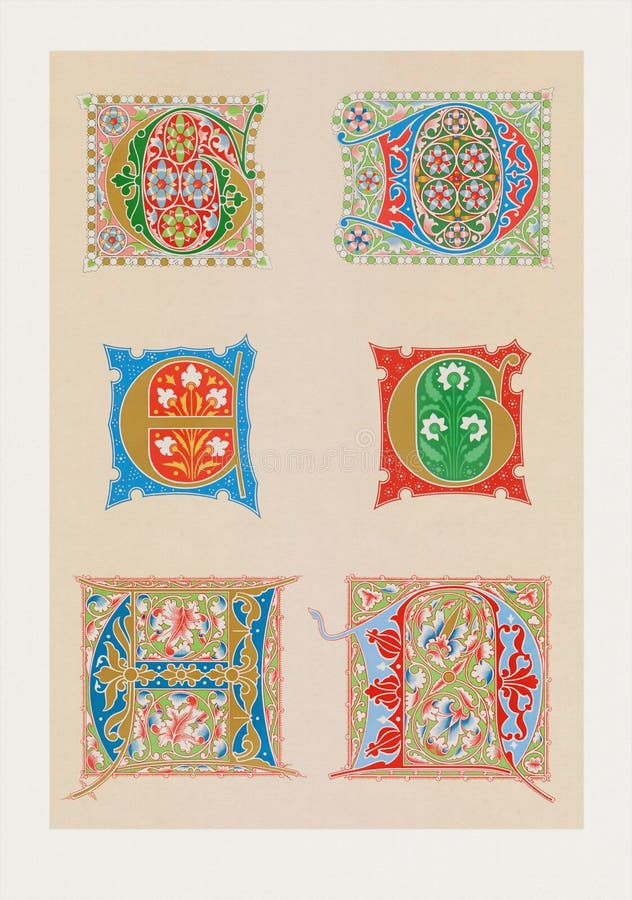 Illuminated Manuscript Letters Stock Illustrations – 33 Illuminated ...