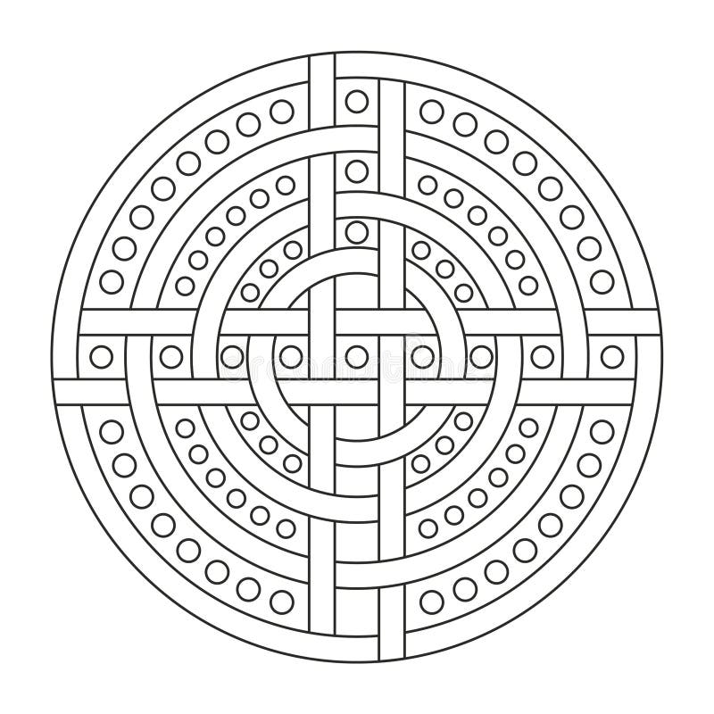 Medieval Style Round Decorative Element Stock Vector - Illustration of ...