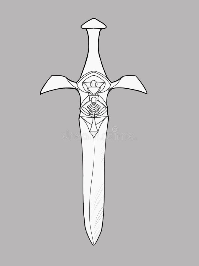 Medieval Sword Concept Design, a Weapon Art Stock Illustration ...