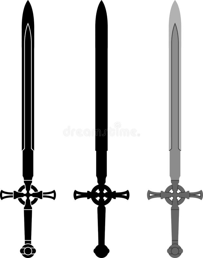 Medieval sword stock vector. Illustration of sword, weapon - 46457070