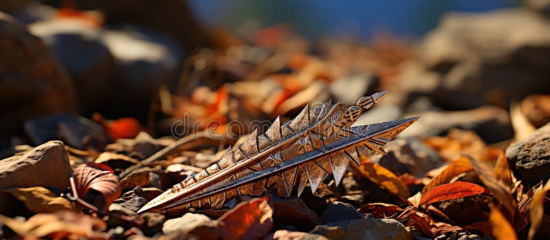 Medieval Sword in the Forest Stock Illustration - Illustration of ...