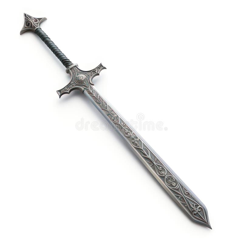 Medieval Sword Isolated on White Created with Generative AI. Dangerous ...