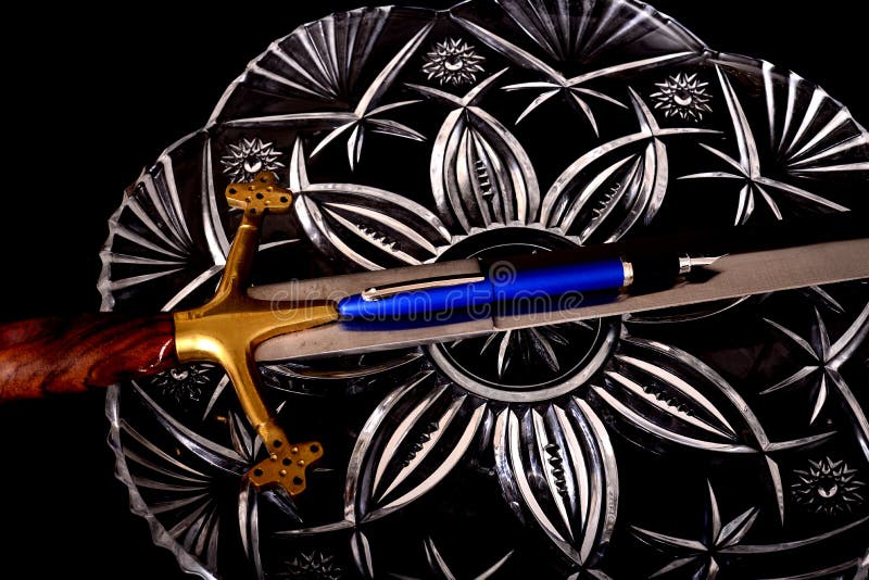 Pen And Sword stock image. Image of jotter, saying, calligraphy - 6084597