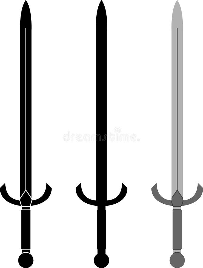 Medieval sword stock vector. Illustration of sword, weapon - 46457070