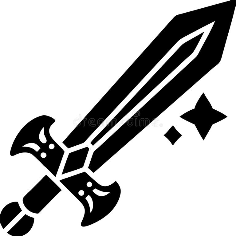 Medieval Sword and Star Vector for Gaming and Design Projects Stock ...