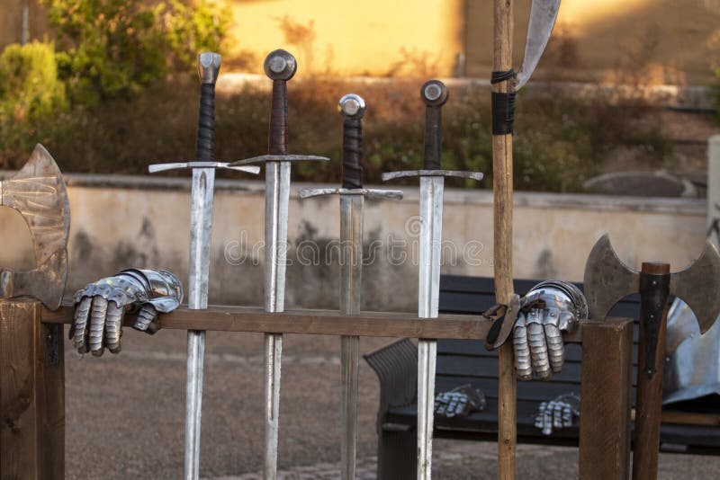 Medieval swords detail stock image. Image of armor, king - 129093559