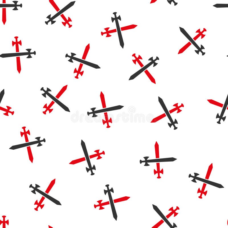 Medieval Swords Flat Vector Seamless Pattern Stock Vector ...