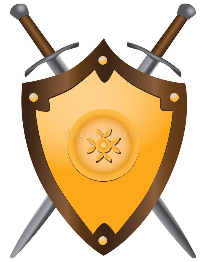Medieval Swords with Shield Stock Vector - Illustration of fight ...