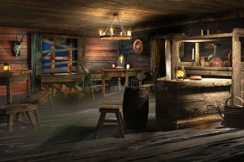 Old Medieval Restaurant Interior Stock Illustrations – 203 Old Medieval ...