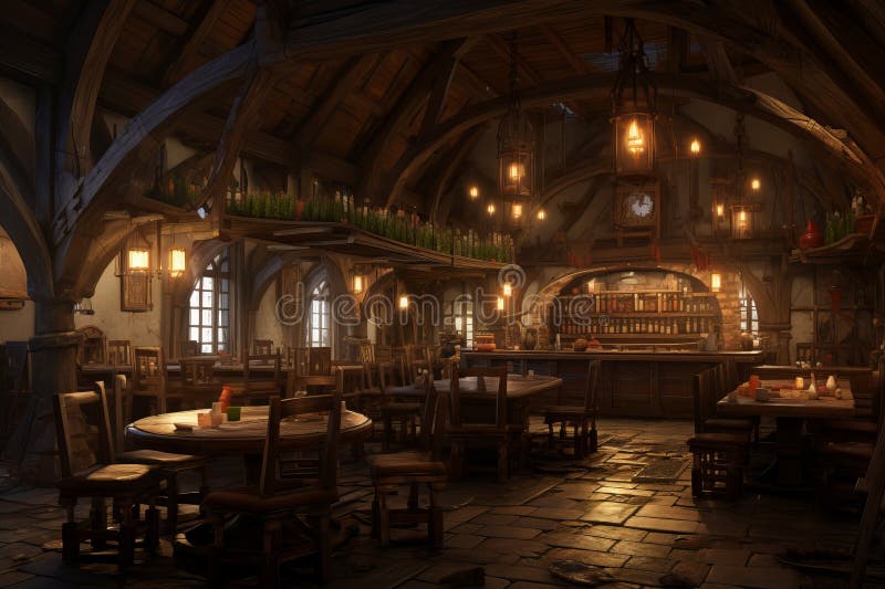 Medieval Tavern Exterior. Generate Ai Stock Illustration - Illustration ...