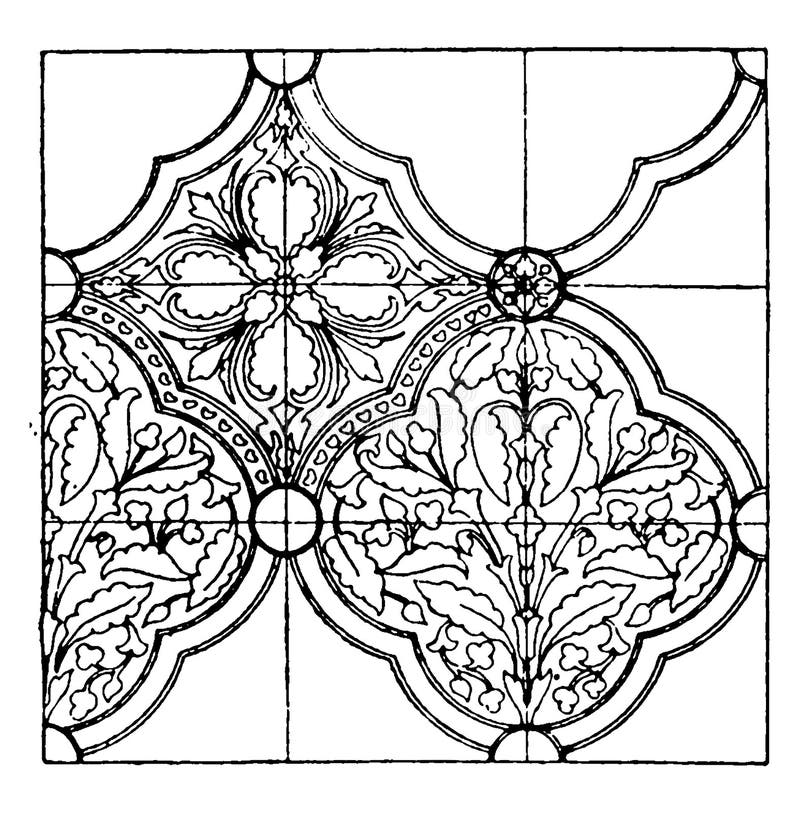 Medieval Textile Pattern is a Richly Embroidered Pattern, Vintage ...