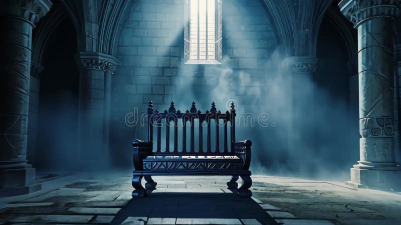 An Empty Royal Throne in a Dark Castle Hall, Creating a Fantasy ...