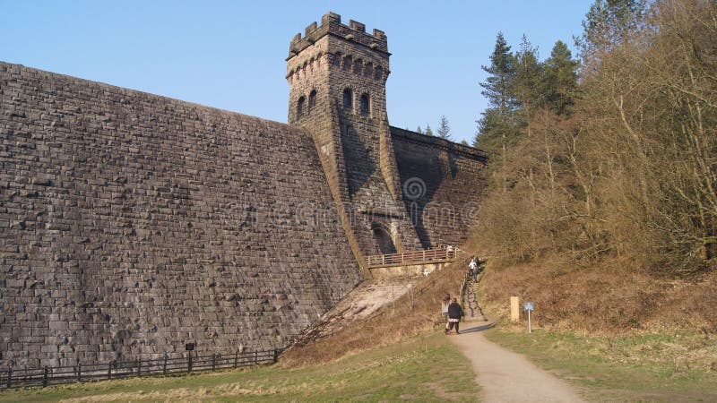 Medieval Tower of the Derwent Reservoir Stock Image - Image of landmark ...