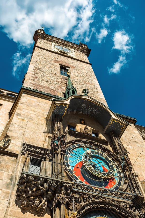 Medieval Tower and Famous Astronomical Clock in Prague Stock Image ...