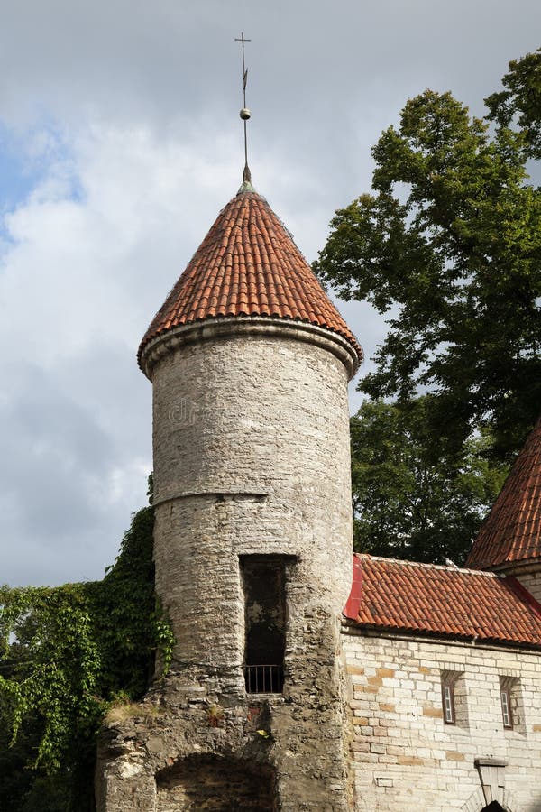 Medieval tower in Tallinn stock image. Image of center - 112386647