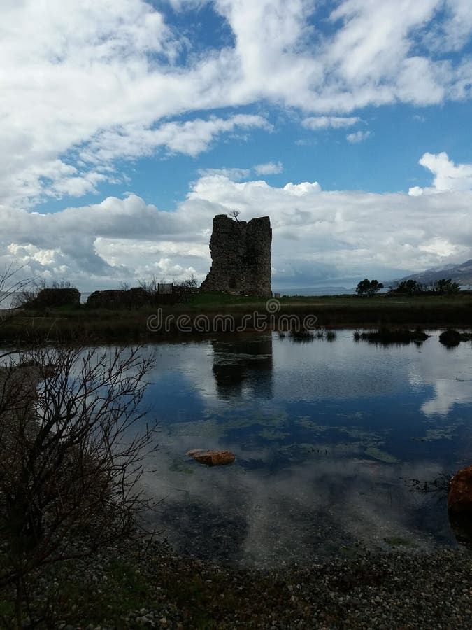 Medieval Tower Water Reflection Stock Image - Image of medieval, water ...
